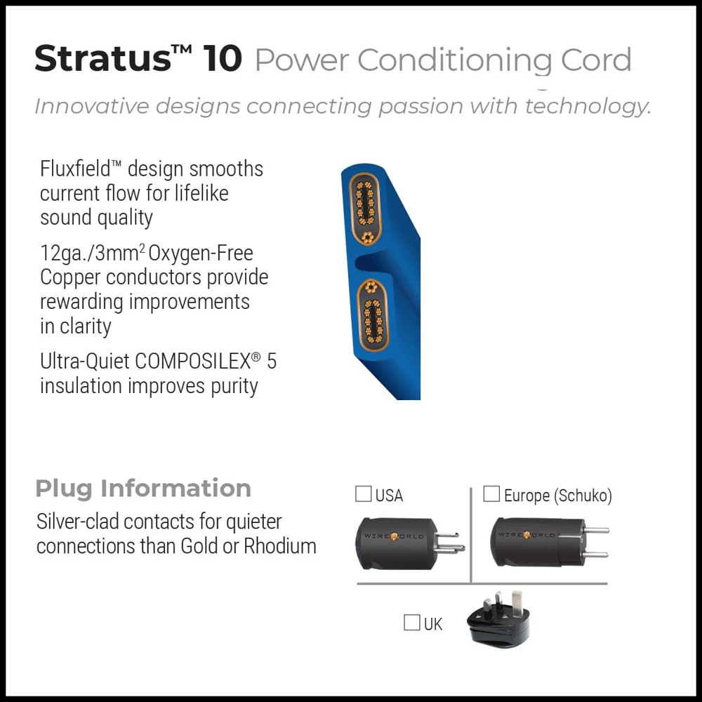 Cable de alimentación Wireworld Stratus 10 - HiFis.be